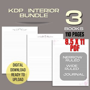 Amazon KDP Interiors Bundle Templates for Journal & Notebook, Lined ...