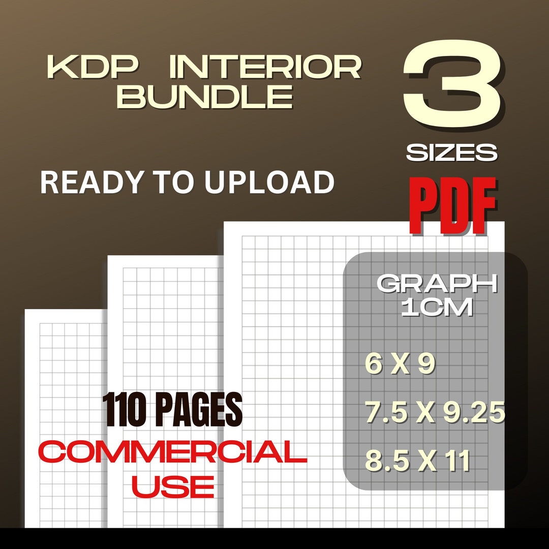 Graph Paper KDP Interiors Bundle Templates for Notebook, 3 Sizes 110 ...