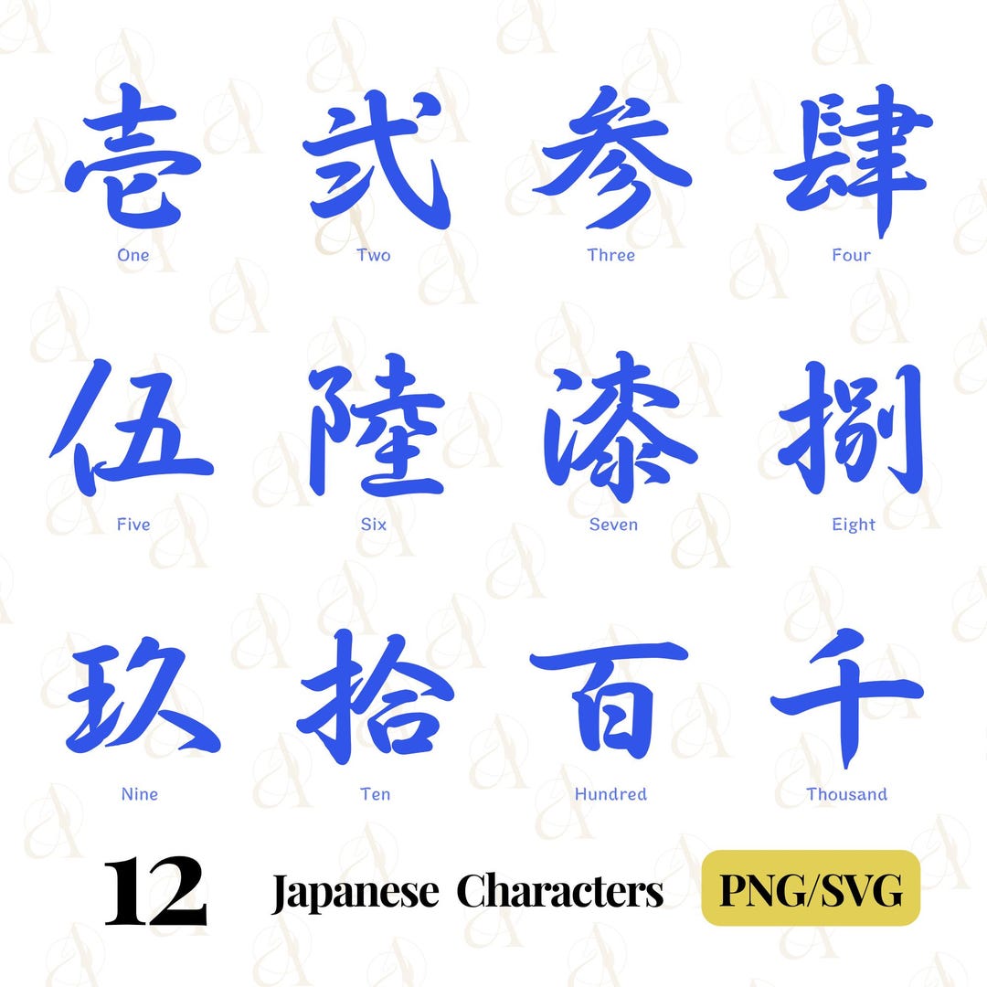 Japanese Kanji Number SVG Bundle – Samurai Era Symbols –one to Ten Old ...