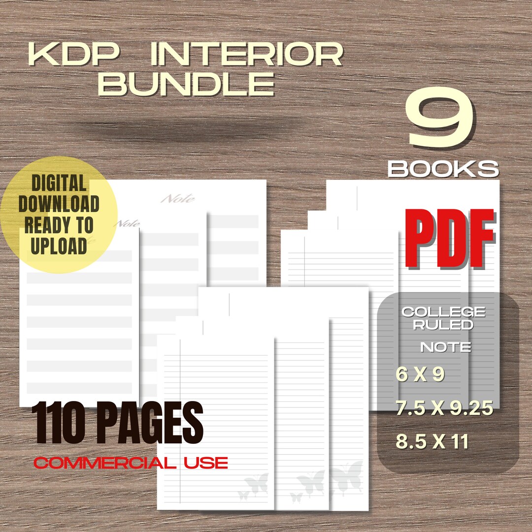 9 Amazon KDP Interiors Bundle Templates for Journal & Notebook, 3 ...