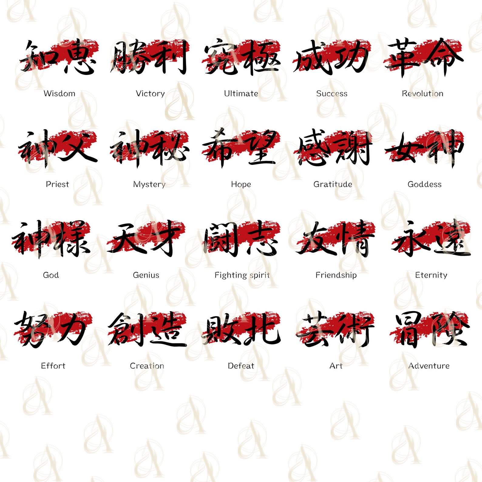 Japanese Word SVG Bundle, Manga Kanji Symbols Svg PNG, Anime SVG, Bushi ...