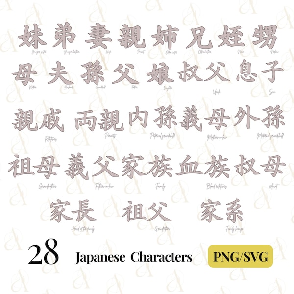 Japanese Word SVG Bundle, Fire Kanjis and Symbols, Samurai Kanji PNG ...