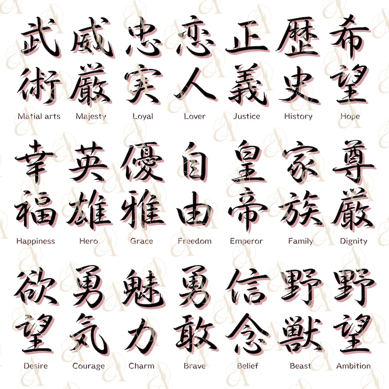 Japanese Word SVG Bundle, Japan Kanji Symbols PNG, Manga Kanji ...