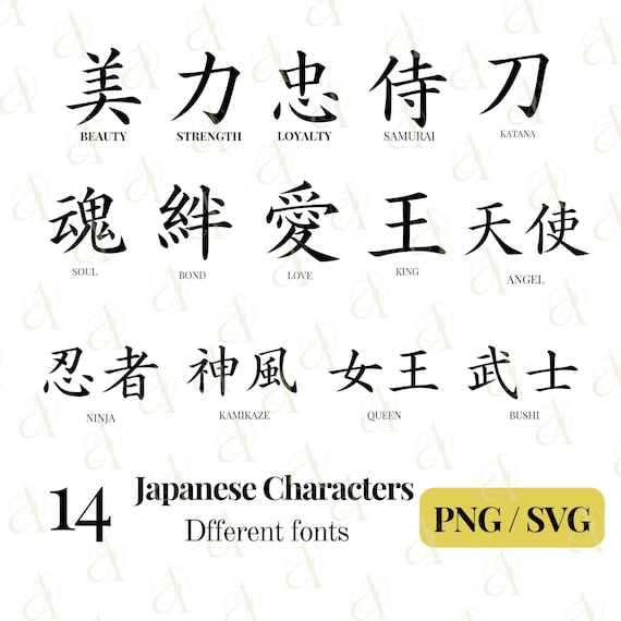 Japanese Symbols For Strength Kanji Character Japanese Kanji