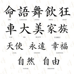 Japanese Word SVG Bundle, Japan Kanji Character PNG, Truth, Family ...