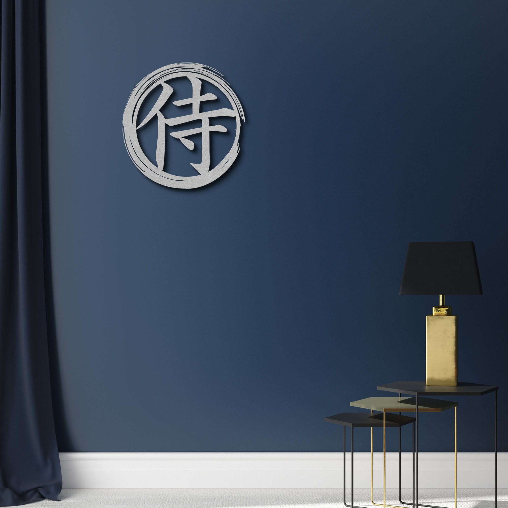 Metal Japanese Art, Kanji Samuraii Sign, Kanji Symbol, 3D Font Wall Art ...