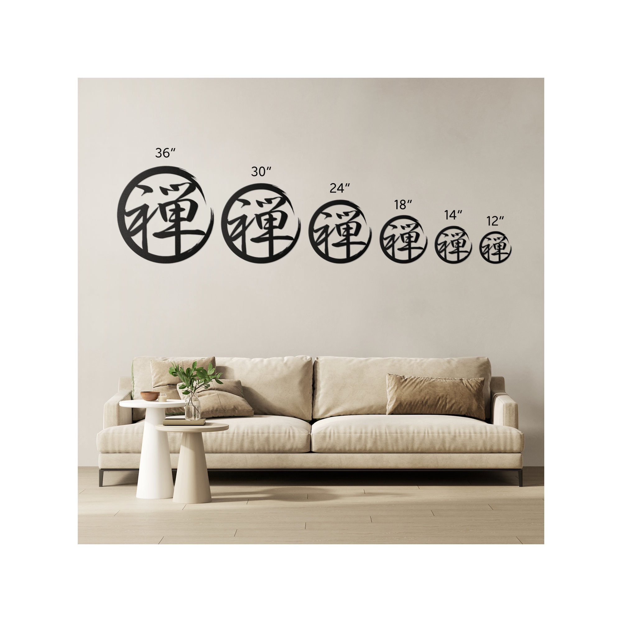 Metal Japanese Art, Kanji Zen Sign, Kanji Symbol, 3D Font Wall Art ...