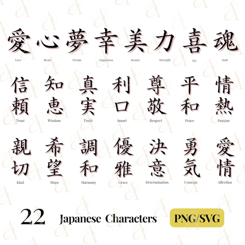 Japanese Word Art - Etsy