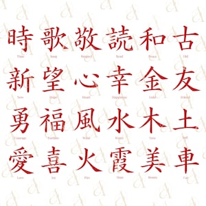 Japanese Word SVG Bundle, Respect Kanji Symbols PNG, Strength Kanji ...