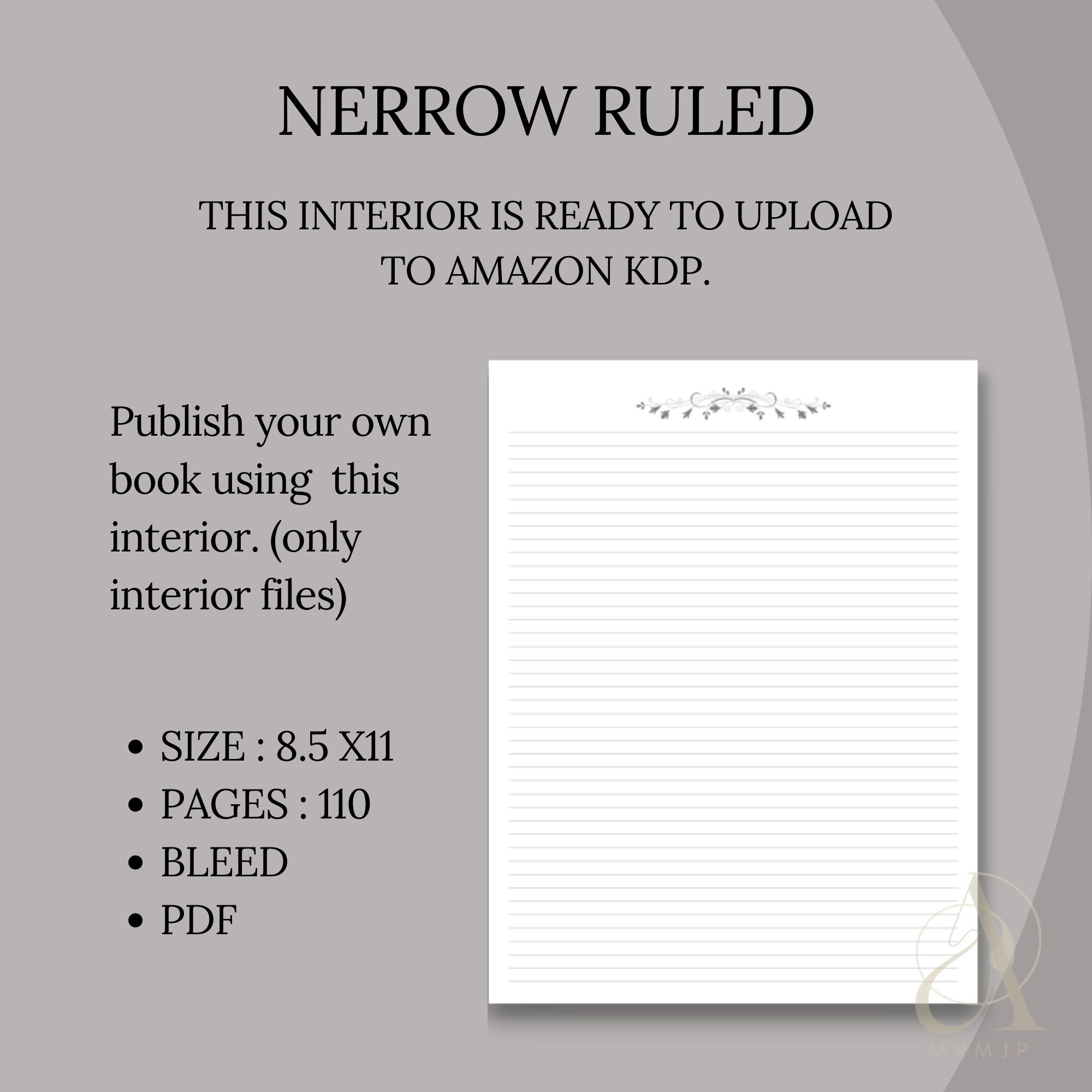 Amazon KDP Interiors Bundle Templates for Journal & Notebook, Lined ...