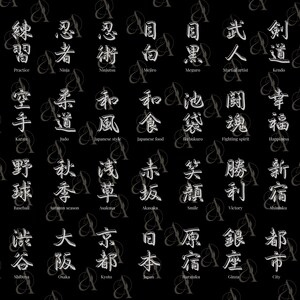 Japanese Word SVG Bundle, Samurai Spirit Japanese Calligraphy, Tokyo ...
