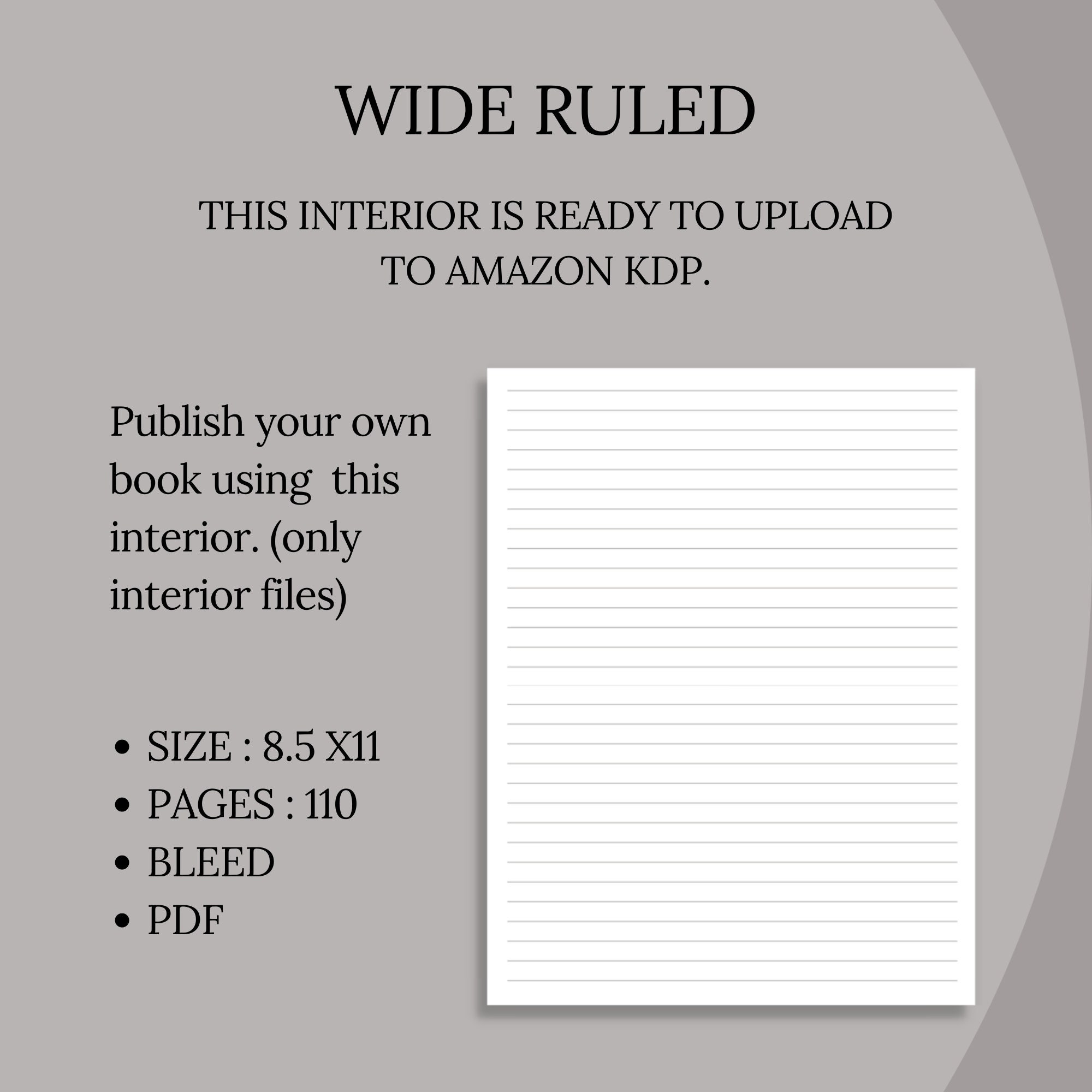 10 Amazon KDP Interior Bundle Templates for Journal & Notebook, 8.5x11 ...