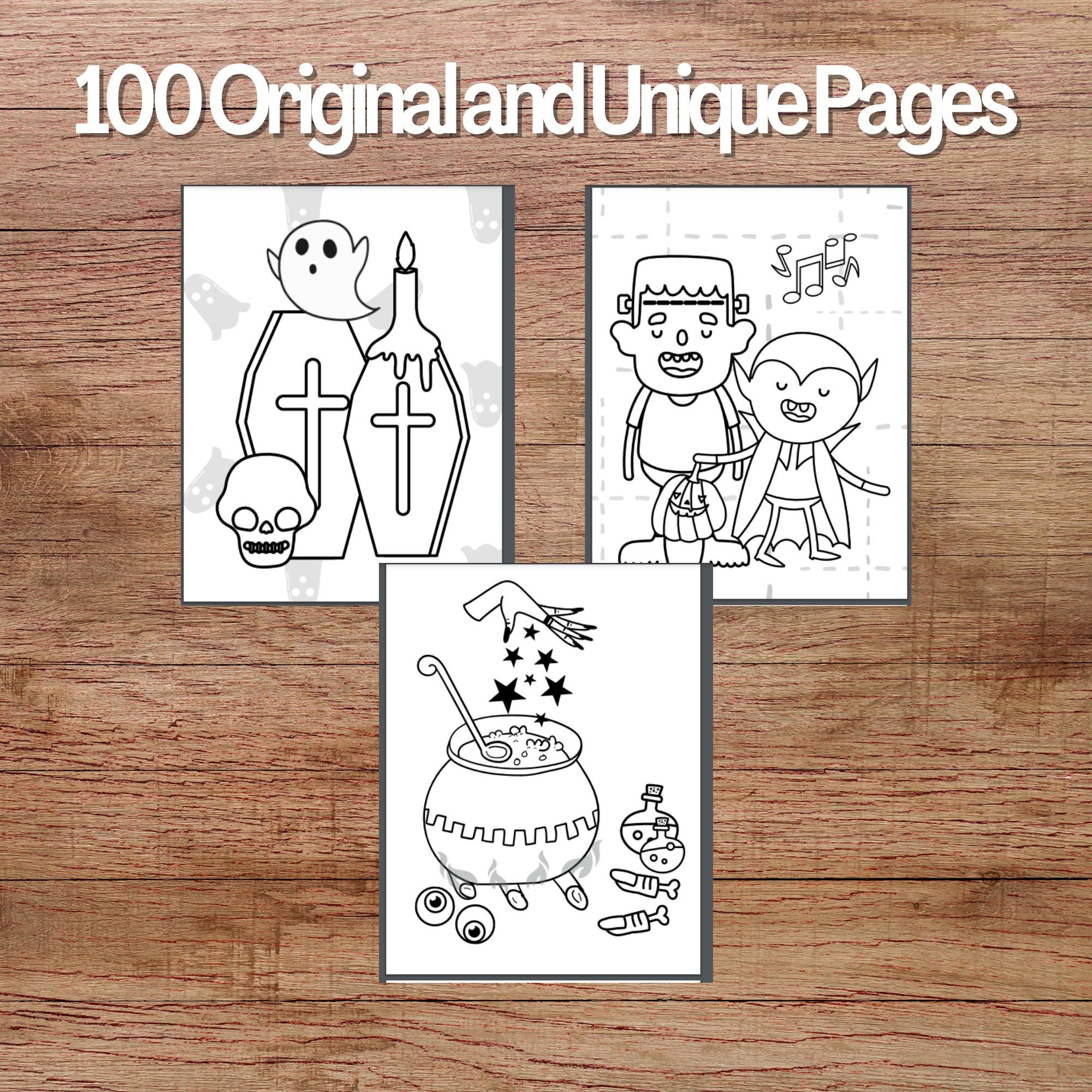 100 Halloween Coloring Pages for Kids : Coloring Book for Toddlers ...