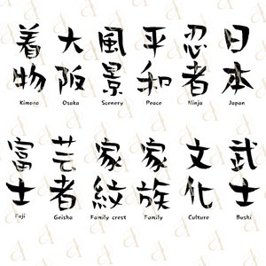 Japanese Word SVG Bundle, Japan Kanji Symbols, Story Kanji PNG, Fuji ...