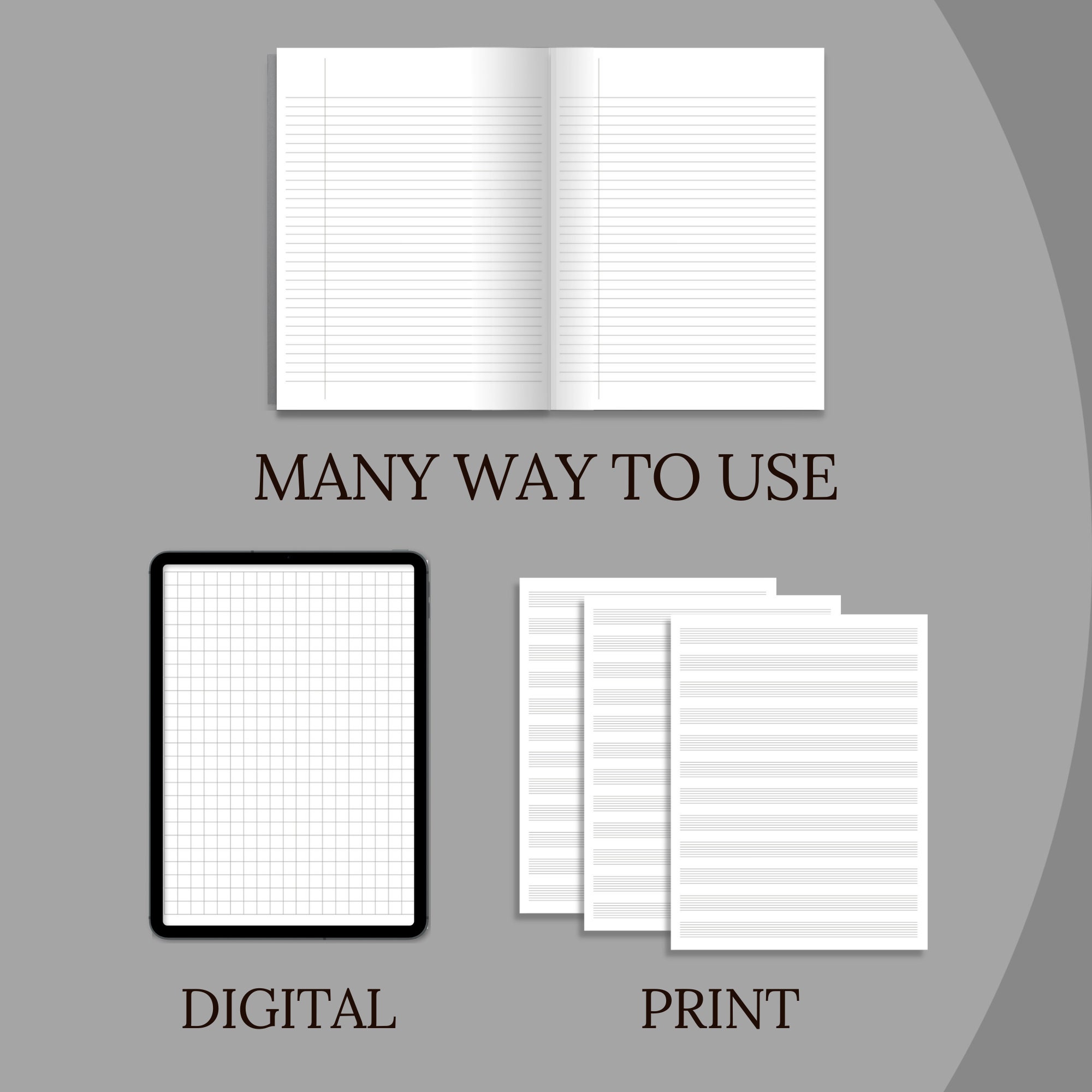 Amazon KDP Interiors Bundle Templates for Journal & Notebook, Lined ...