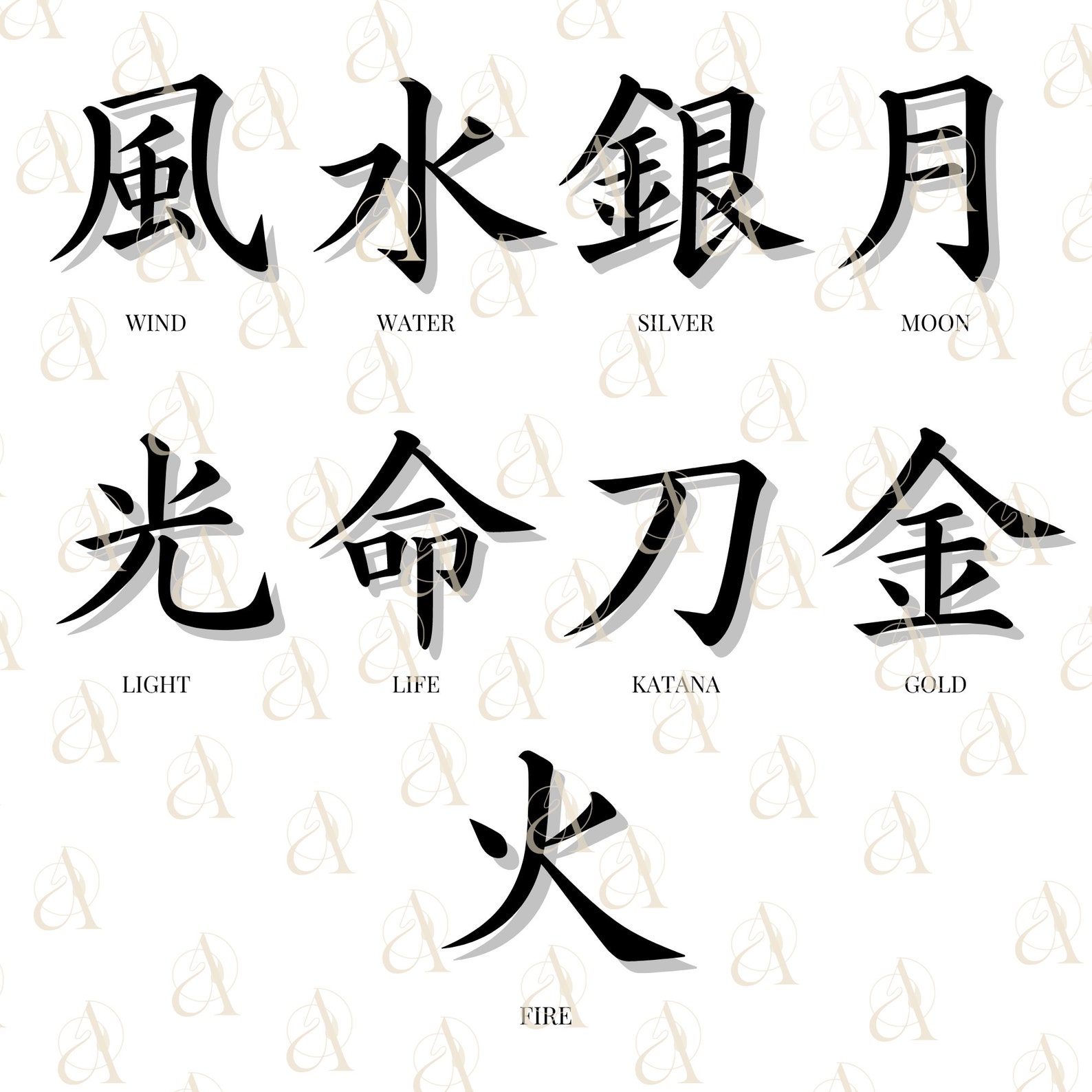 Japanese Word SVG Bundle, Kabuto Kanji Symbol Png, Shinobi, Fire ...