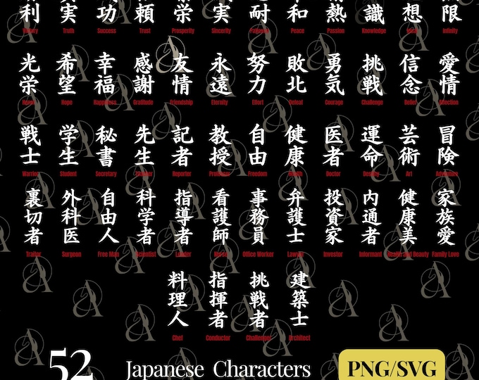Japanese Word SVG Bundle, Samurai Spirit Japanese Calligraphy, Tokyo ...