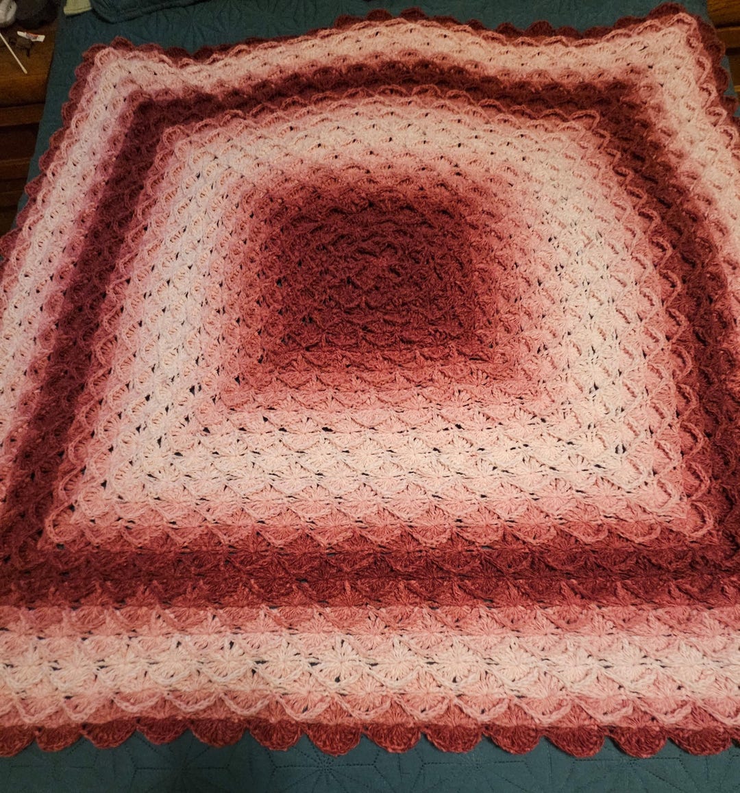 Dusty Rose Square Afghan - Etsy