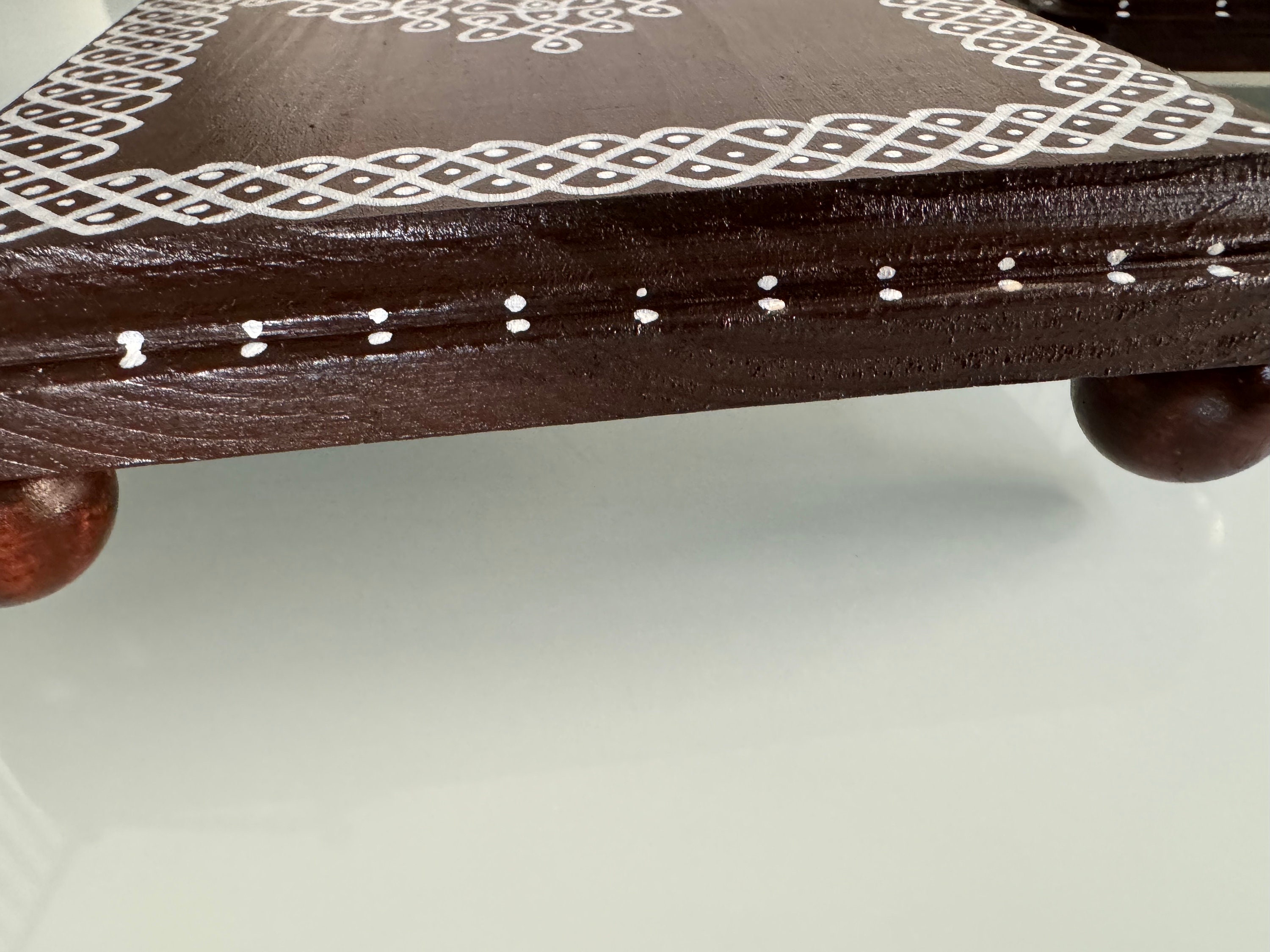 Beautiful set of 2 9x6 Wooden Manai/ Peeta Painted With Lovely Kolam ...