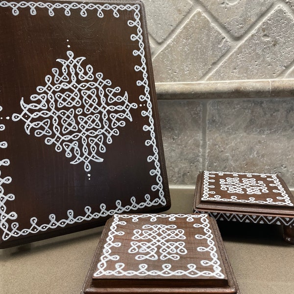 Wooden Peeta Pooja Chowki Mandir - Etsy