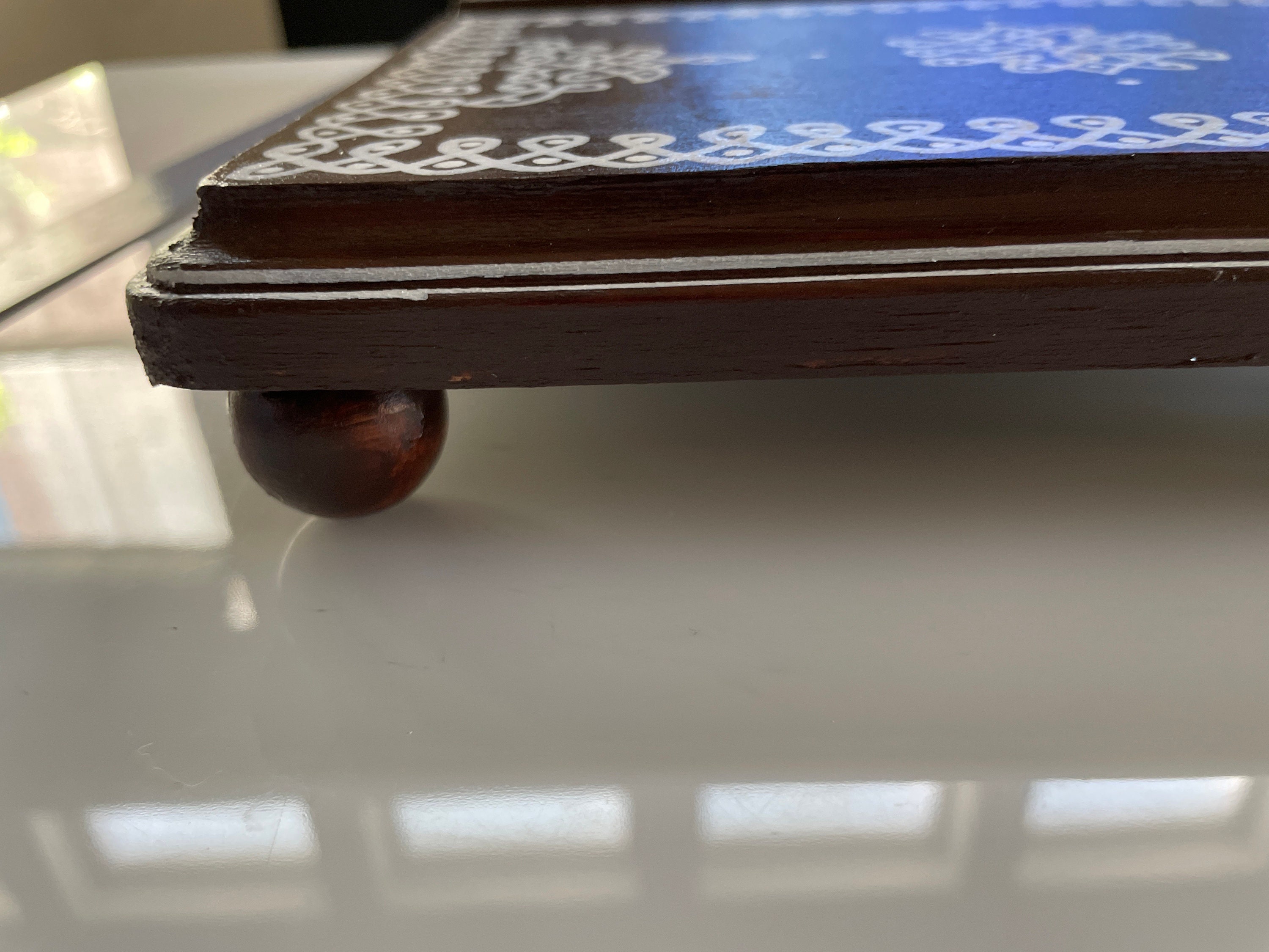 Beautiful 9X5 Inches Wooden Manai/ Peeta /padi/ Painted With Lovely ...