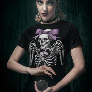 Vintage Gothic Dark Art Shirt, Skeleton Graphic Tee, Creepy Apparel ...