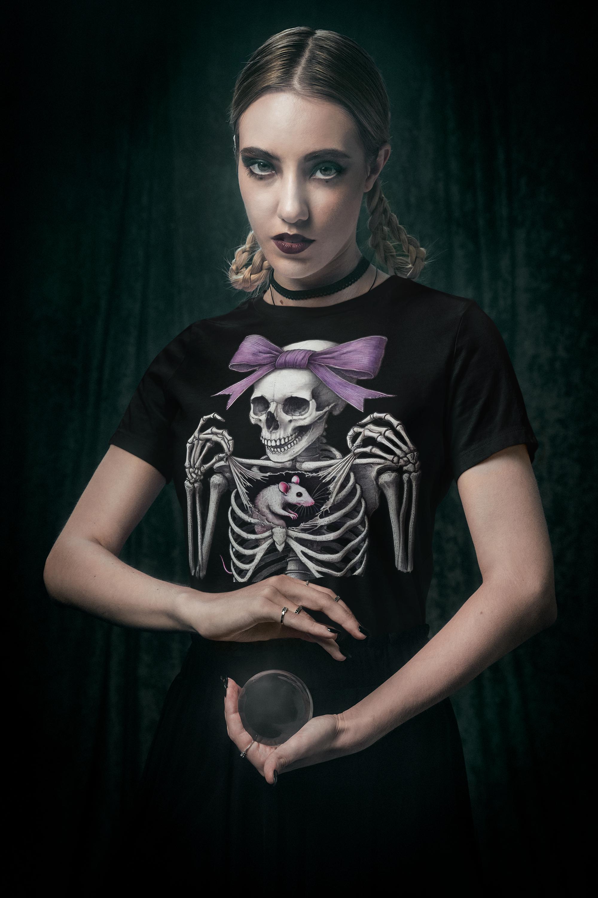 Vintage Gothic Dark Art Shirt, Skeleton Graphic Tee, Creepy Apparel ...
