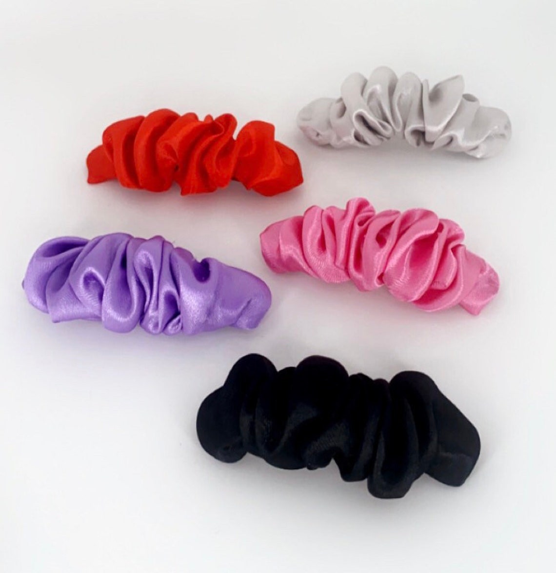 Satin Scrunchie Barrettes | Soft Scrunchie | French Barrette | Hair ...