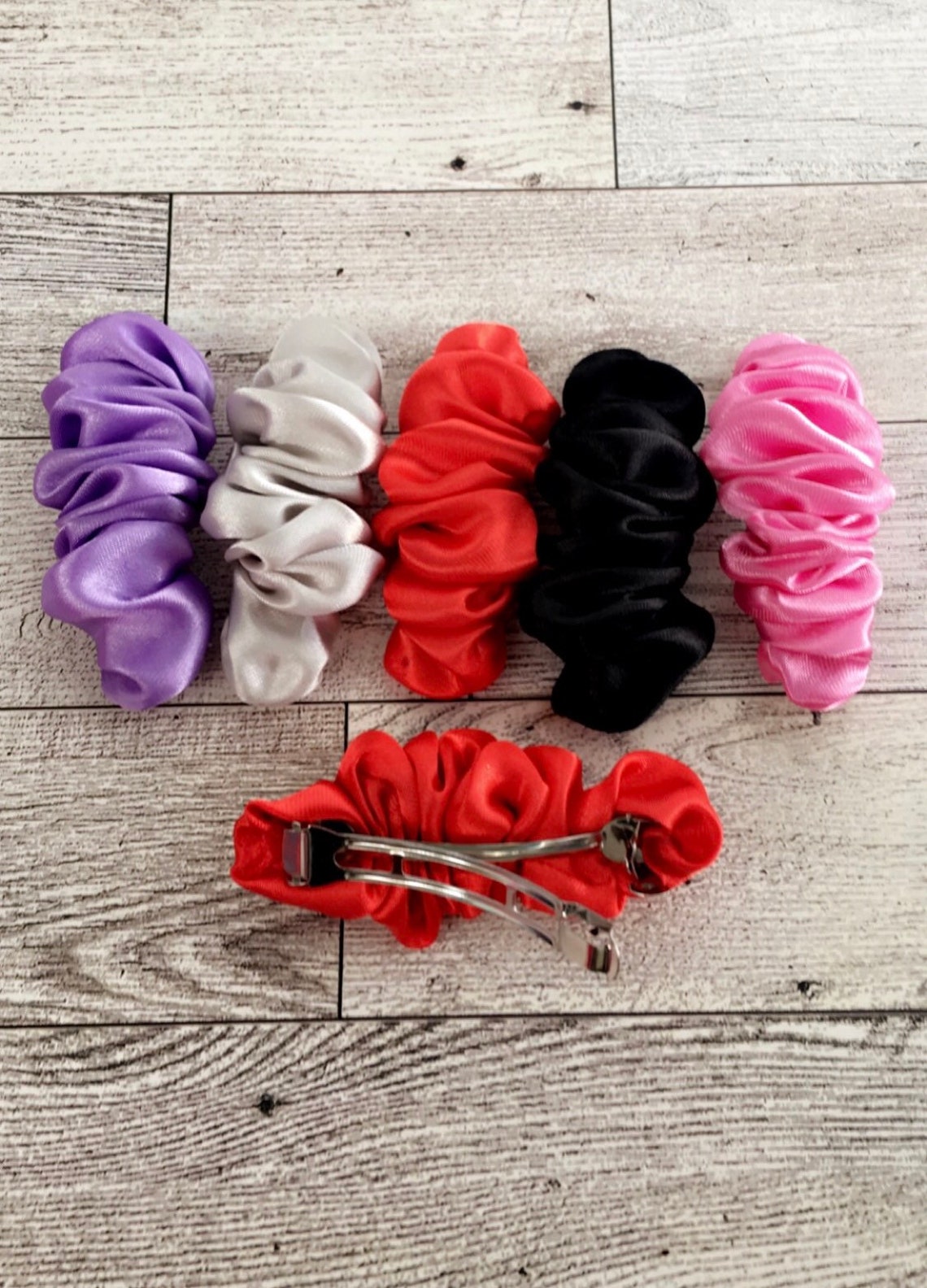 Satin Scrunchie Barrettes | Soft Scrunchie | French Barrette | Hair ...
