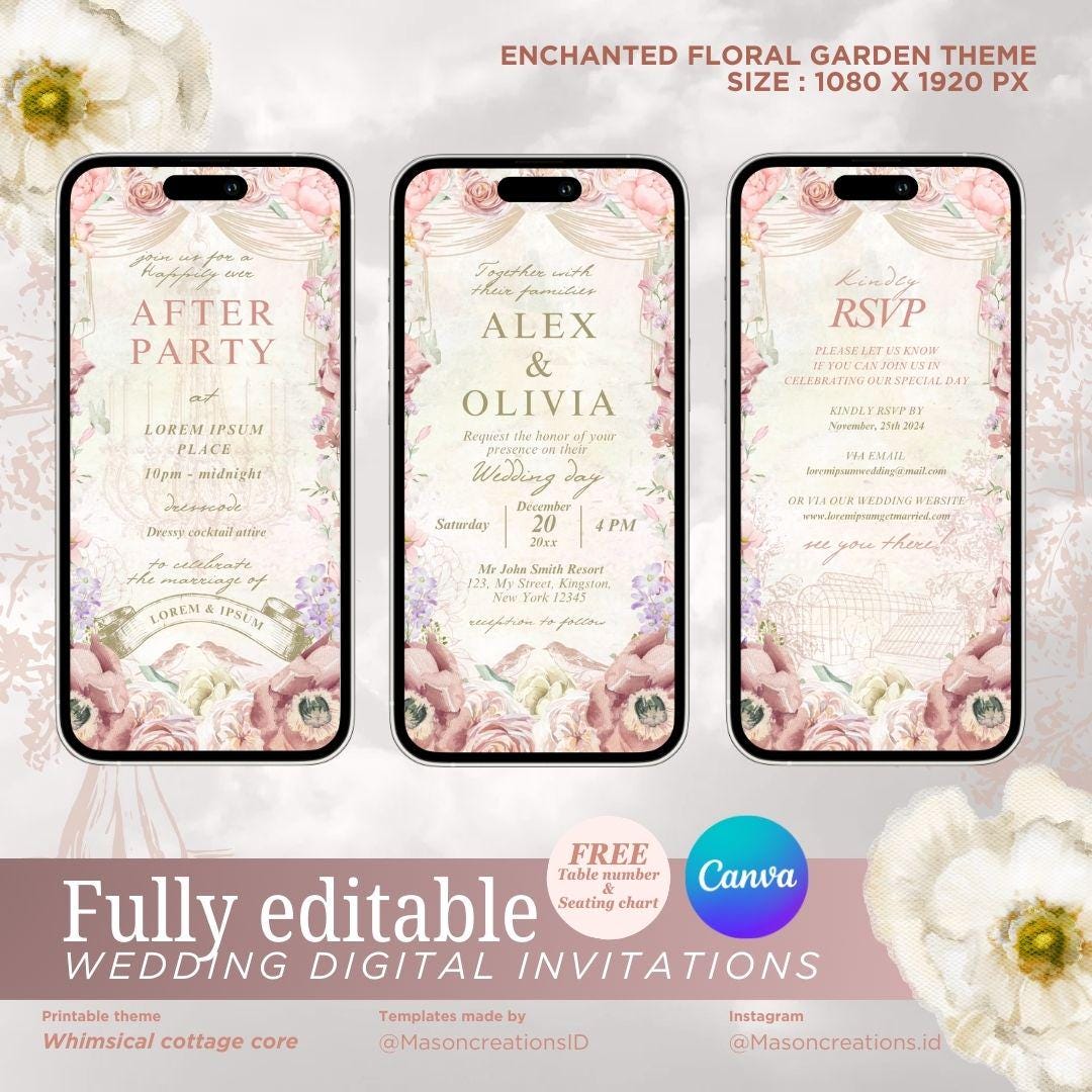 Digital Wedding Invitation, E-wedding Invitation, Digital Wedding ...