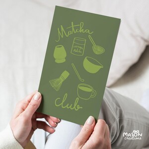 Matcha Club Poster, Matcha Latte Print, Modern Kitchen Art, Home Cafe ...