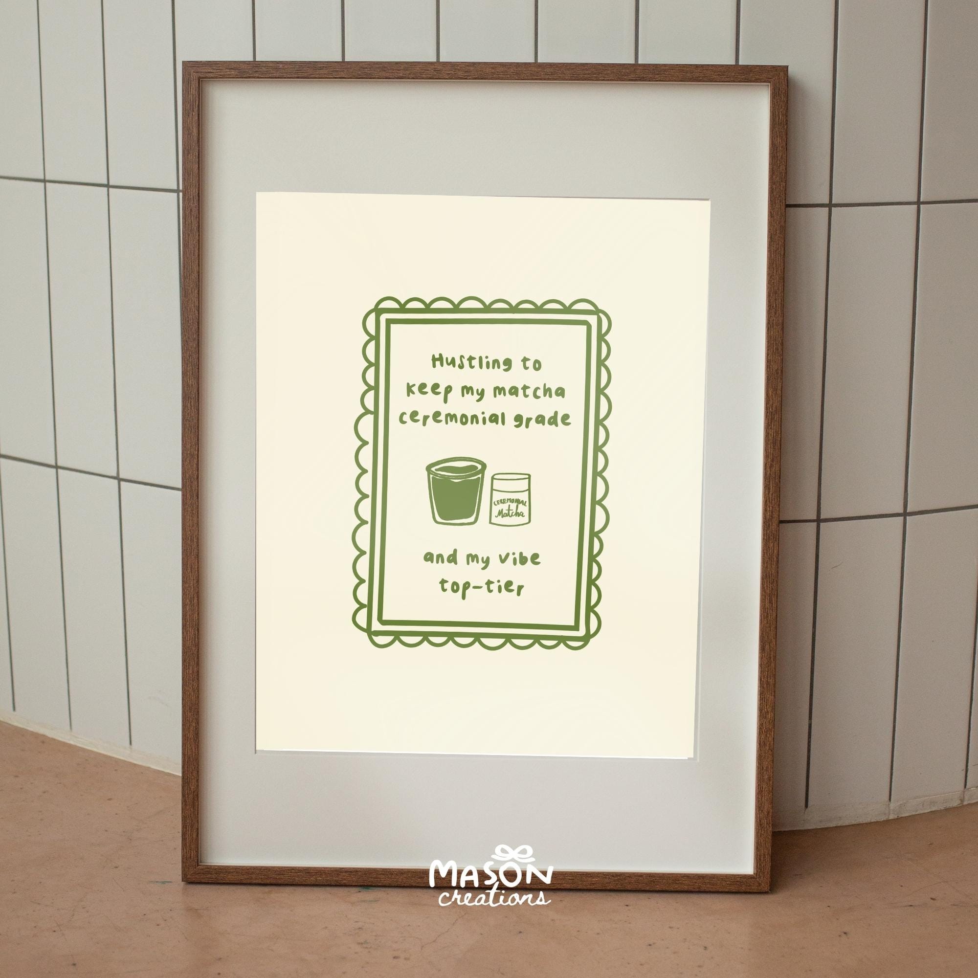 Matcha Wall Art Print | Coffee Bar Decor | Minimalist Home Cafe Print ...