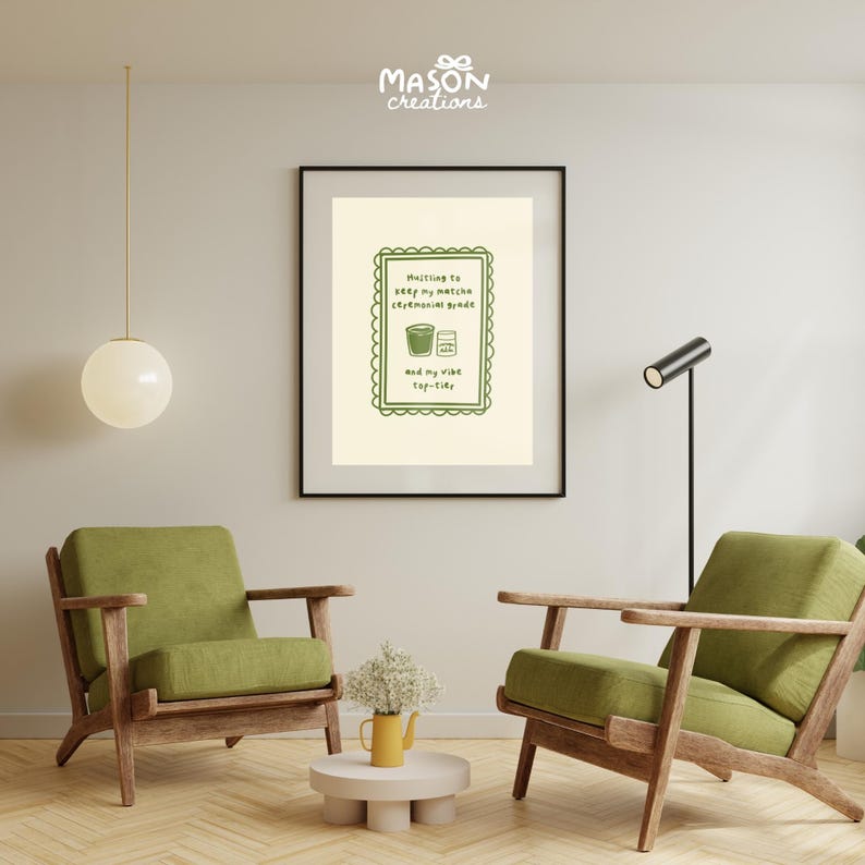 Matcha Wall Art Print | Coffee Bar Decor | Minimalist Home Cafe Print ...