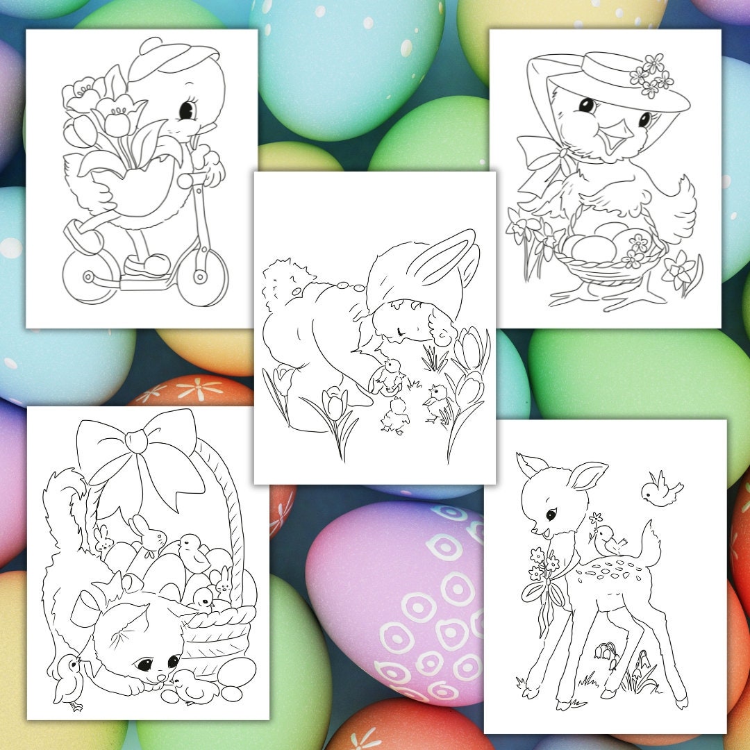 Easter Coloring Pages, 10 Printable Pages, Printable Spring Coloring ...