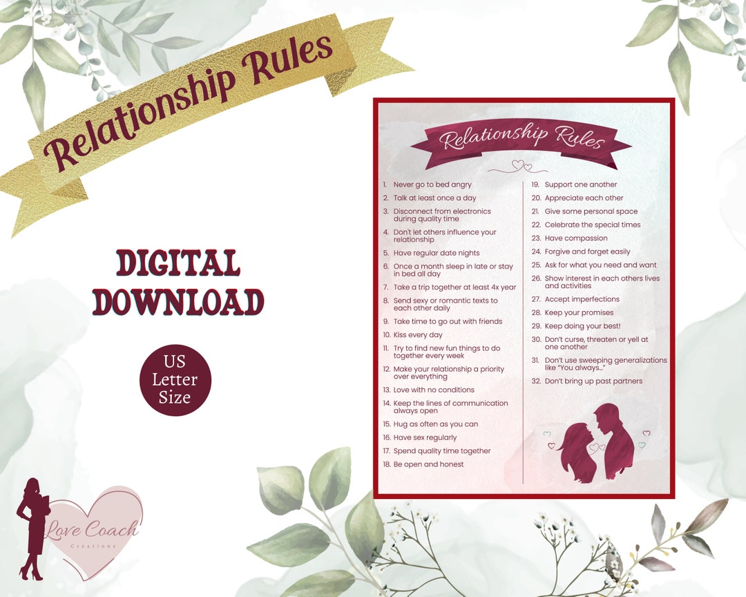 Couples Relationship Rules/ Improve Your Relationship/ - Etsy