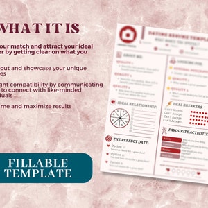 Dating Resume Template: Fillable Profile Cheat Sheet (PDF & JPEG) - Etsy