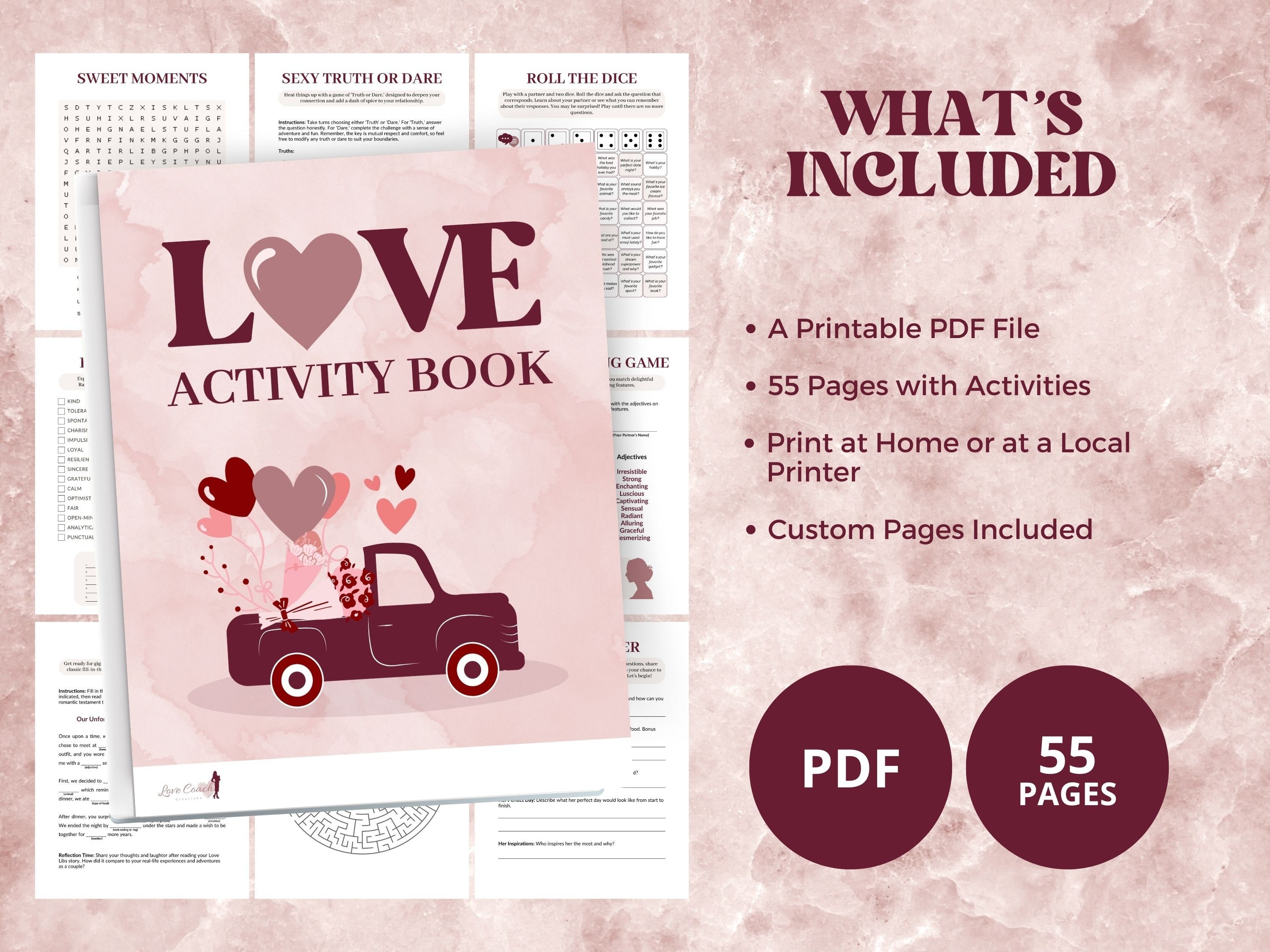 Love Connection Activity Book for Couples: 55 Pages (digital Download ...