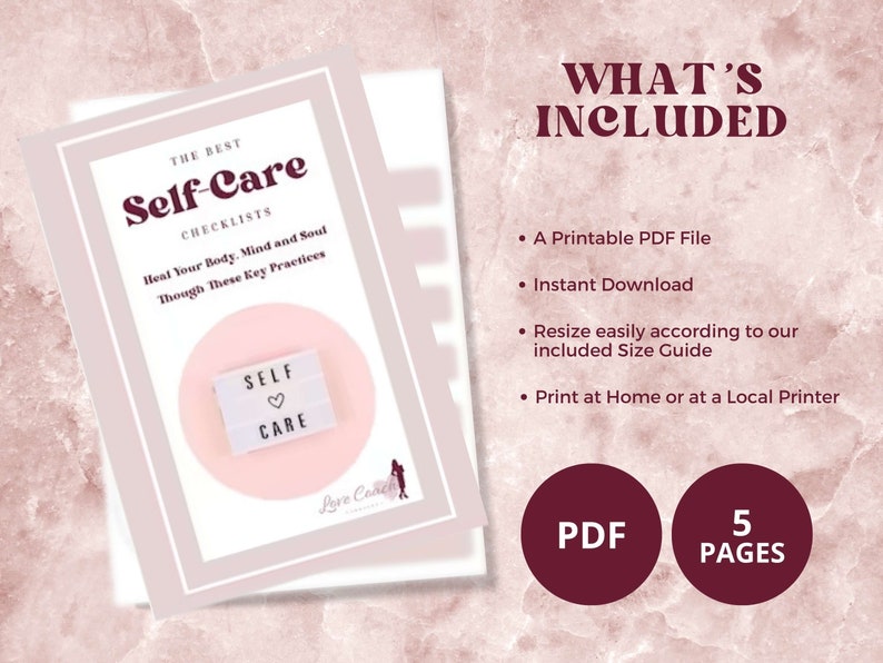 Self Care Checklist Printable, Printable Self Care Plans, Habit Tracker ...