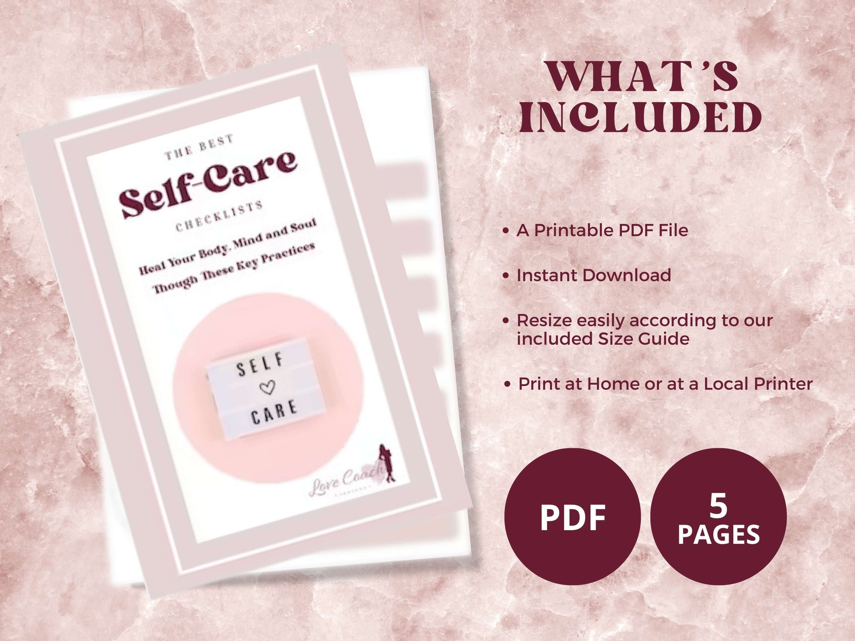 Self Care Checklist Printable, Printable Self Care Plans, Habit Tracker ...