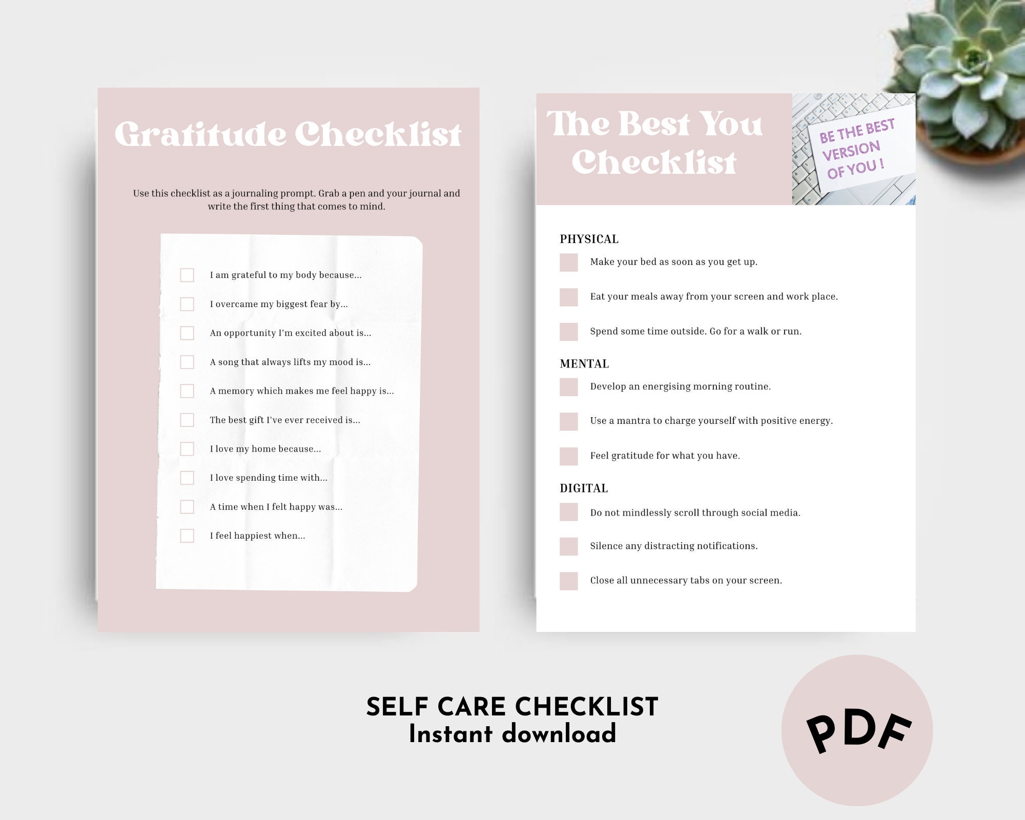Self Care Checklist Printable Printable Self Care Plans - Etsy Denmark