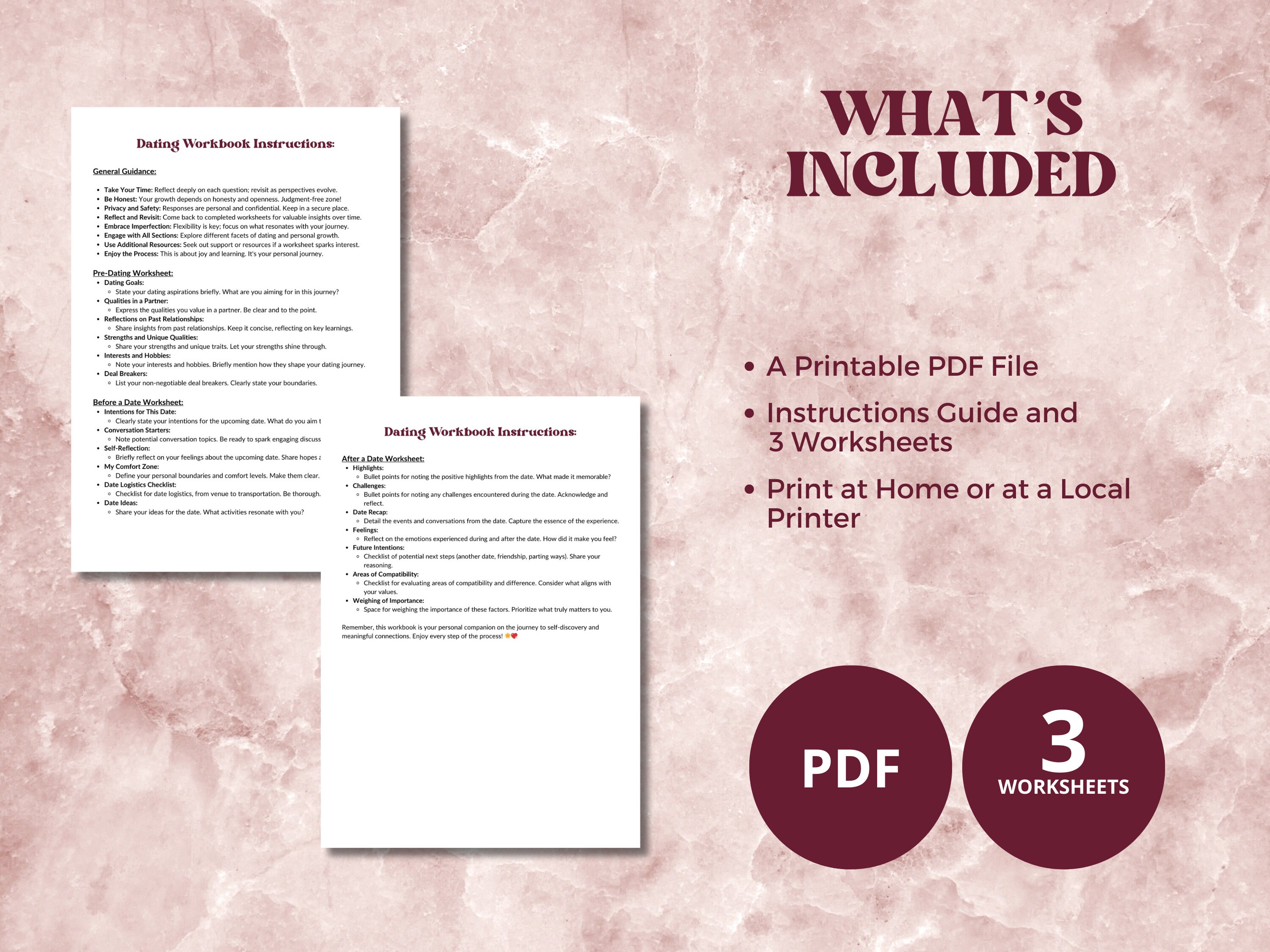 Dating Success Workbook: 3-part PDF Guide With Worksheets ...