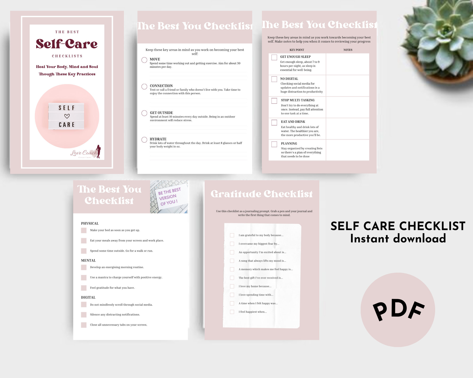 Self Care Checklist Printable Printable Self Care Plans - Etsy Denmark