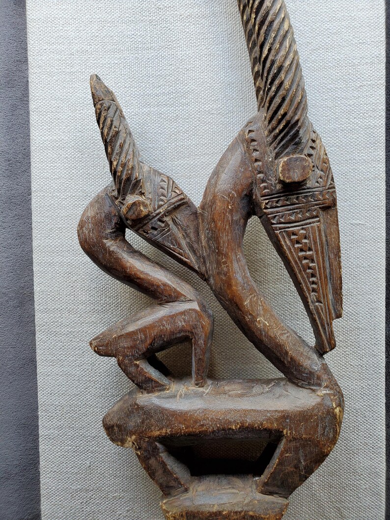 Mali Africa Chiwara Headdress Mother and Baby Antelope Vintage 1980s ...