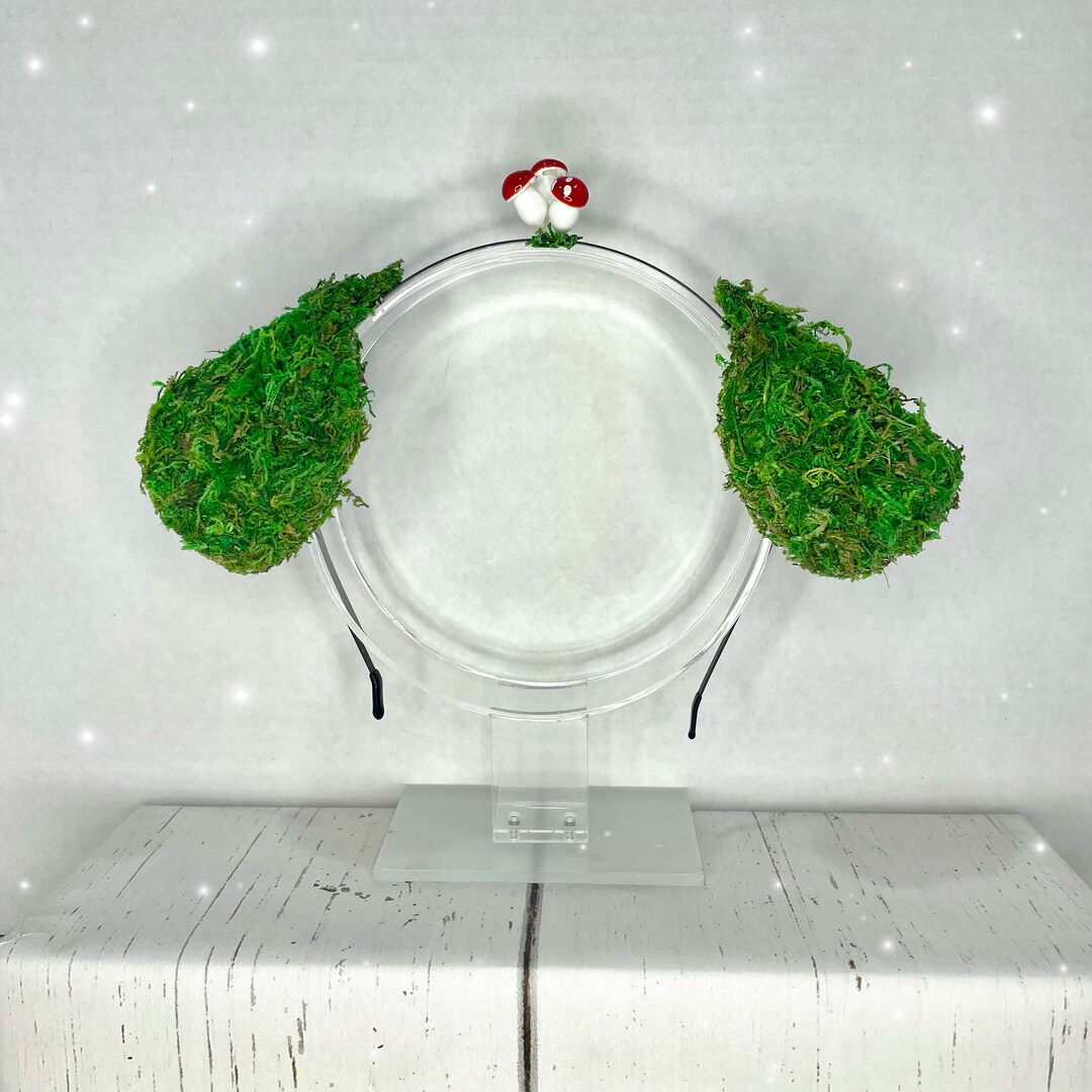 Mossy Mushroom Puppy Dog Ears Faux Fur Headband Kemonomimi Furry ...