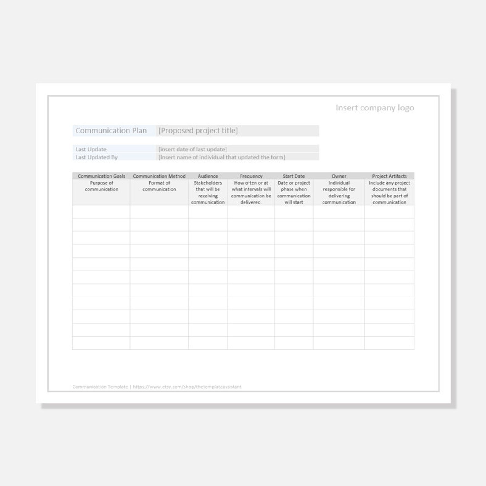 Project Communication Bundle | Project Management Template | Digital ...