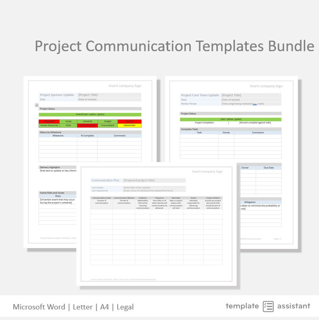 Project Communication Bundle | Project Management Template | Digital ...
