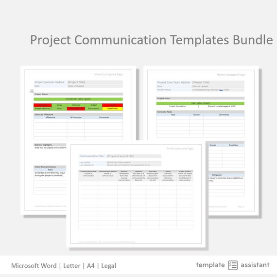 Project Communication Bundle Project Management Template - Etsy