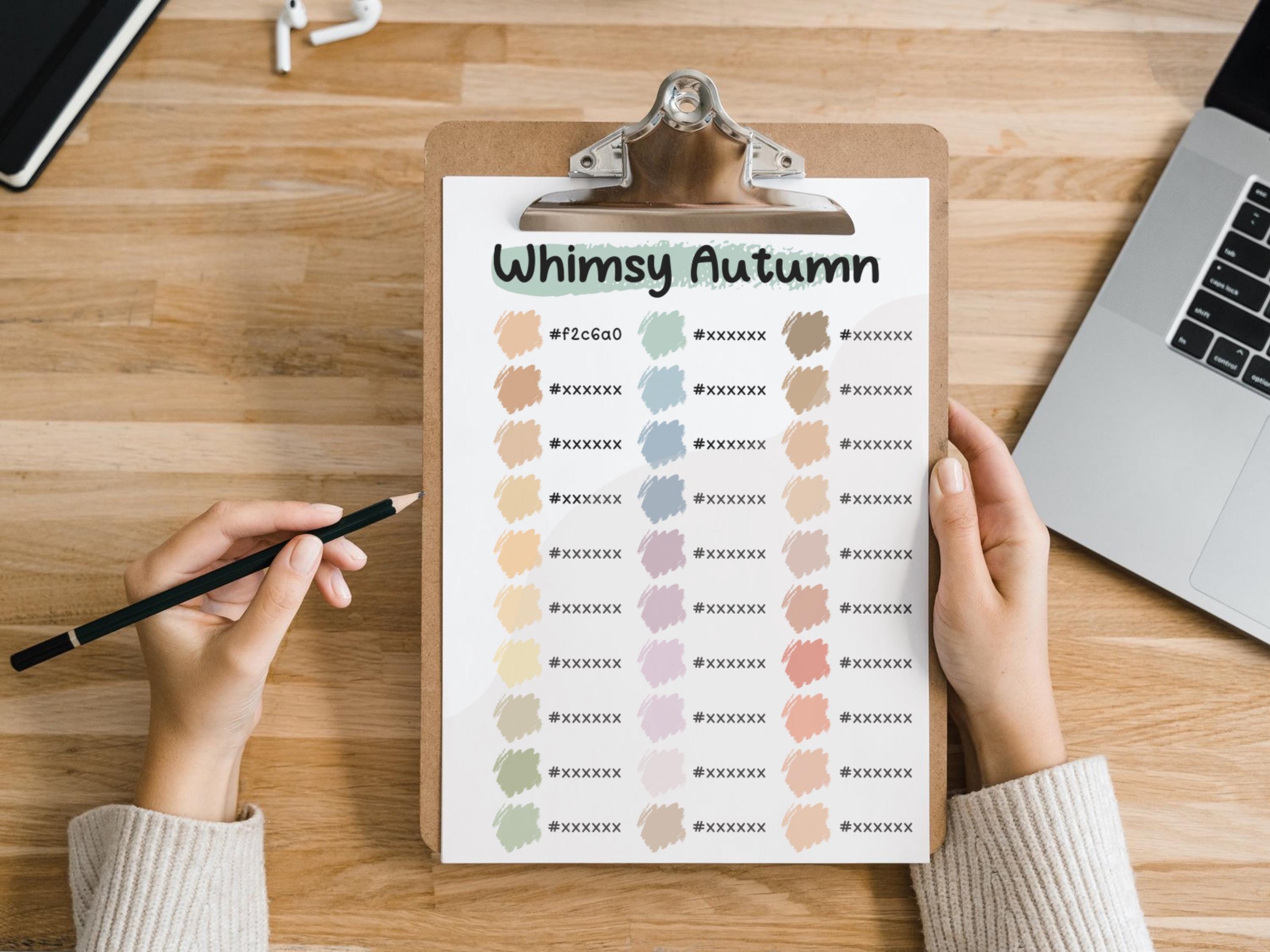 Whimsy Autumn Procreate Color Palette Swatches, Color Palette HEX Codes ...