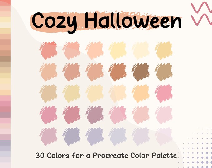 Cozy Halloween Procreate Color Palette Swatches, Color Palette HEX ...