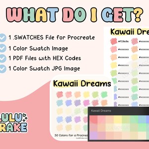 Kawaii Dreams Procreate Color Palette Swatches, Color Palette HEX Codes ...